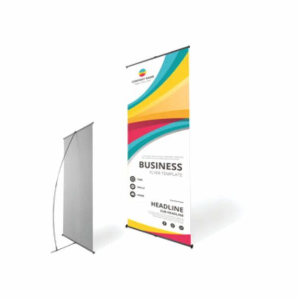 Banner com Suporte L 200x80cm em Lona Brilho 340g | Estrutura Flexível ...